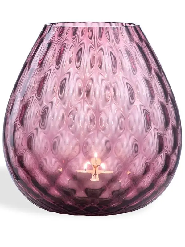 NASONMORETTI Macramé Glass Candle Holder - Pink