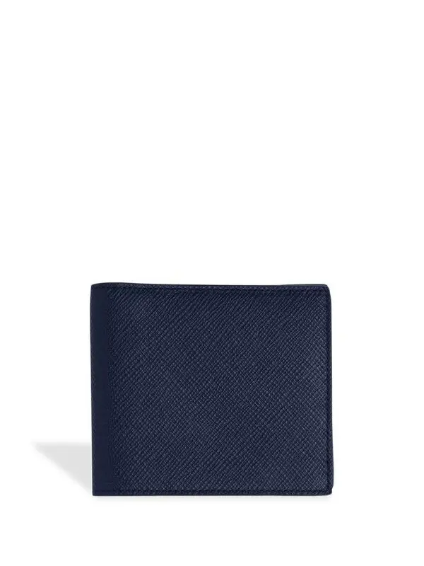 Smythson Panama Six-card Bi-fold Wallet - Blue