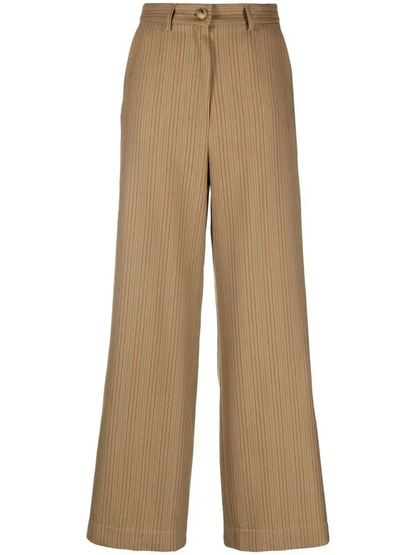 BENJAMIN BENMOYAL Striped High-waist Trousers