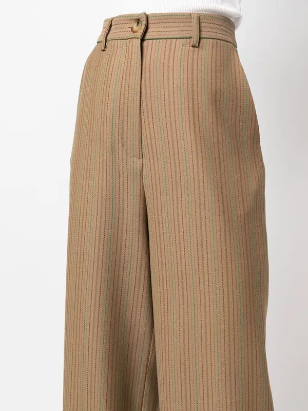 BENJAMIN BENMOYAL Striped High-waist Trousers