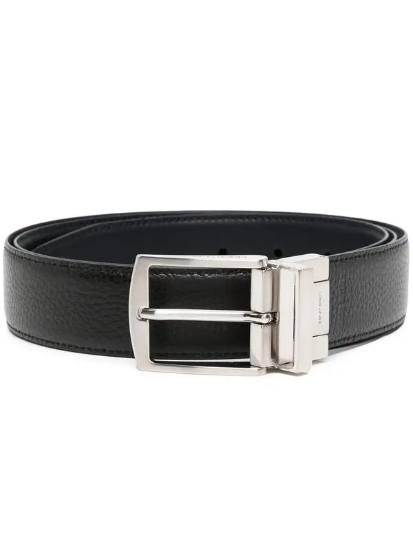 Giorgio Armani Engraved-logo Detail Belt - Black