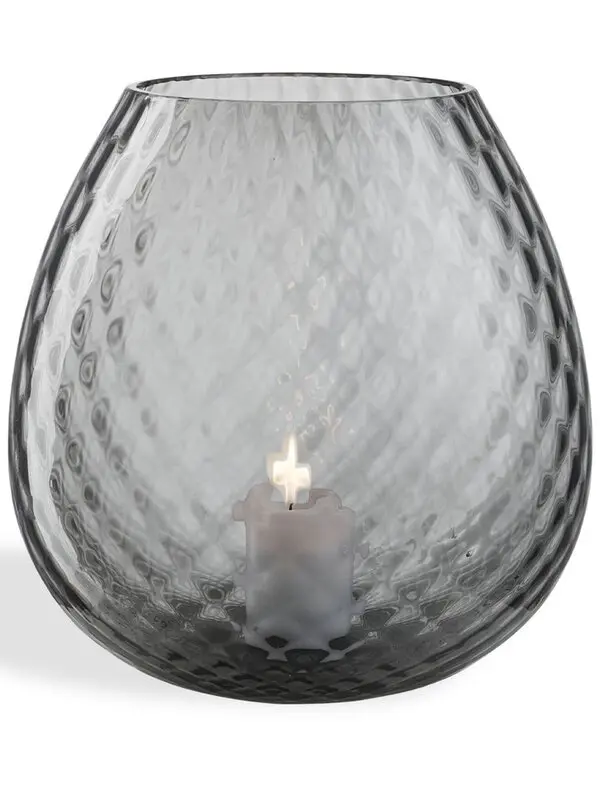 NASONMORETTI Macramé Glass Candle Holder - Grey