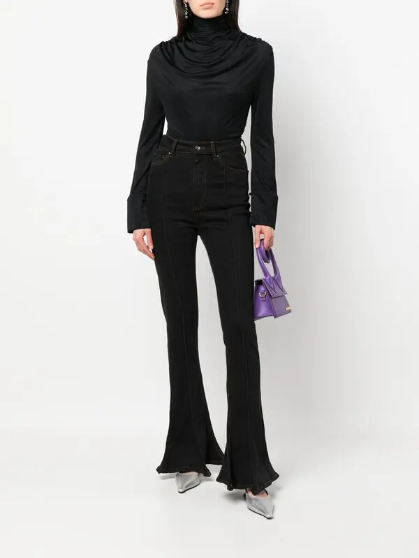 Viktor & Rolf Draped High Neck Long Sleeve Blouse