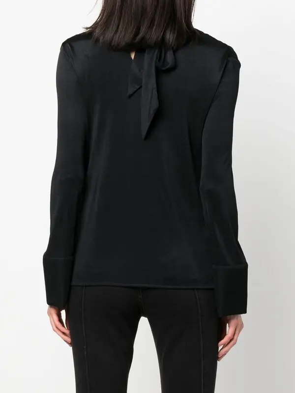 Viktor & Rolf Draped High Neck Long Sleeve Blouse
