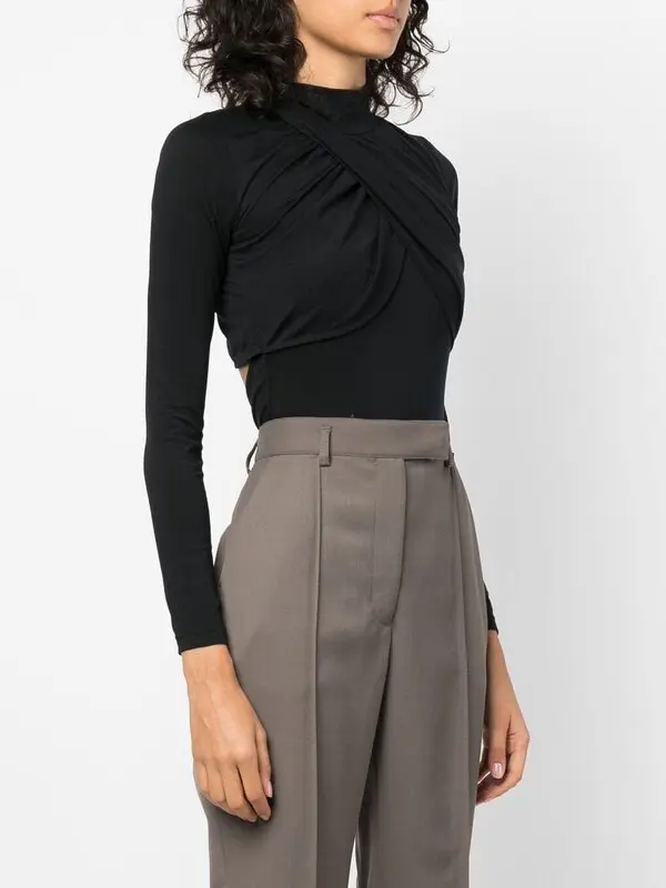 Viktor & Rolf Cotton-lyocell Blend Draped Bodysuit