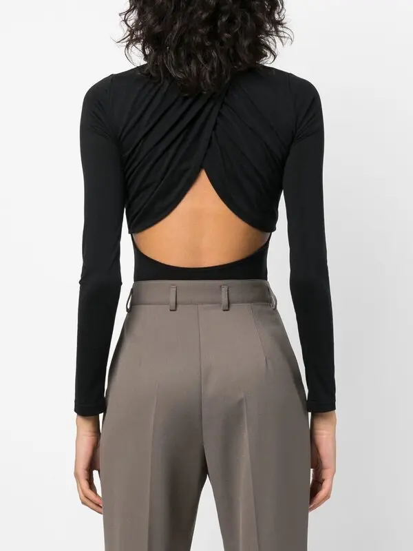Viktor & Rolf Cotton-lyocell Blend Draped Bodysuit
