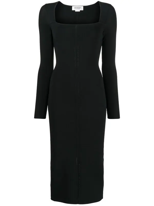 Victoria Beckham Fitted Square-neck Midi Dress