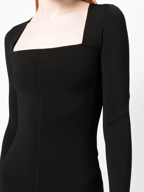 Victoria Beckham Fitted Square-neck Midi Dress