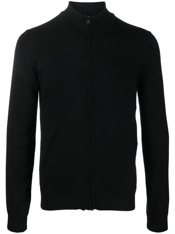 Hugo Boss Zipped Virgin Wool Jumper