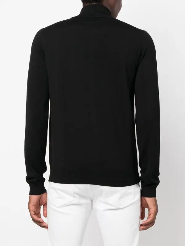 Hugo Boss Zipped Virgin Wool Jumper