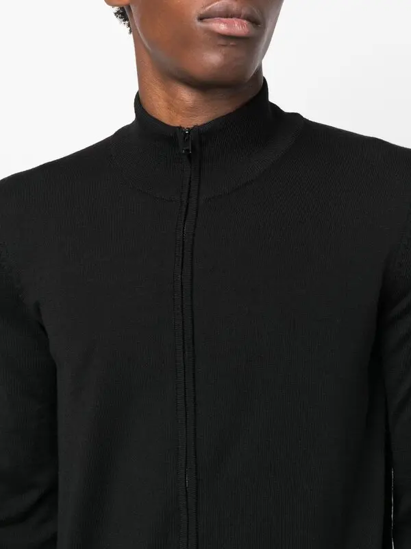 Hugo Boss Zipped Virgin Wool Jumper