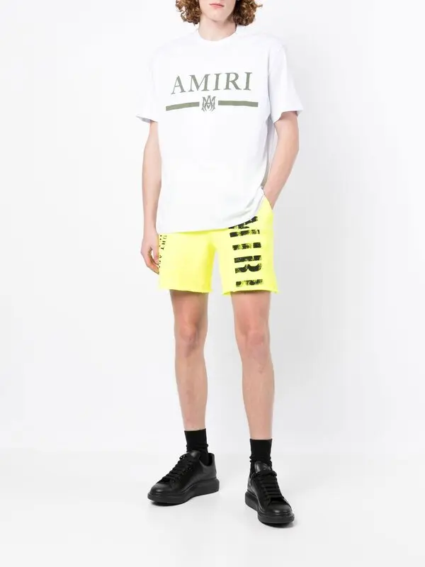 Amiri Logo-Print Track Shorts In Yellow - 66% Off | Editorialist