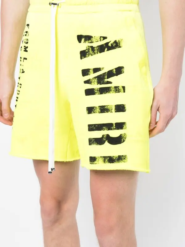 AMIRI アミリ rogo pool sandaru イエロー Amiri Logo-Print Track Shorts In Yellow - 66% Off | Editorialist