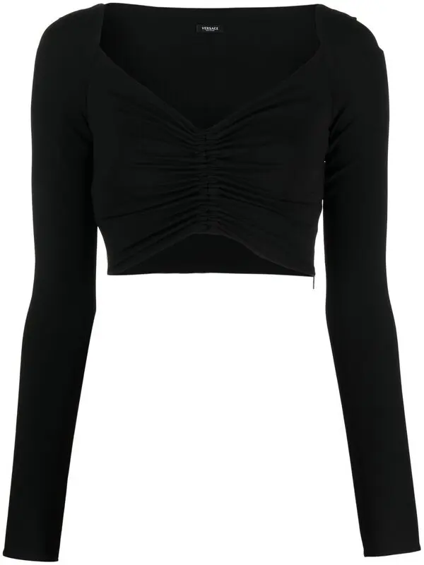 Versace V-neck Cropped Blouse