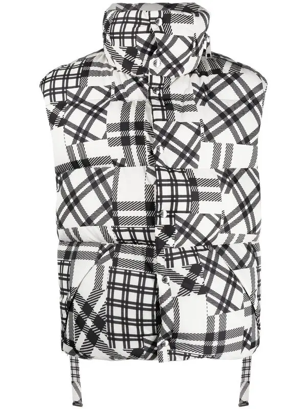 Khrisjoy Check-pattern Padded Gilet - White
