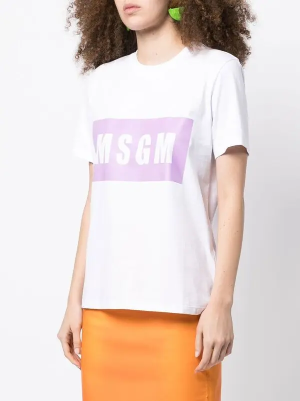 MSGM Logo-print Cotton T-shirt - White