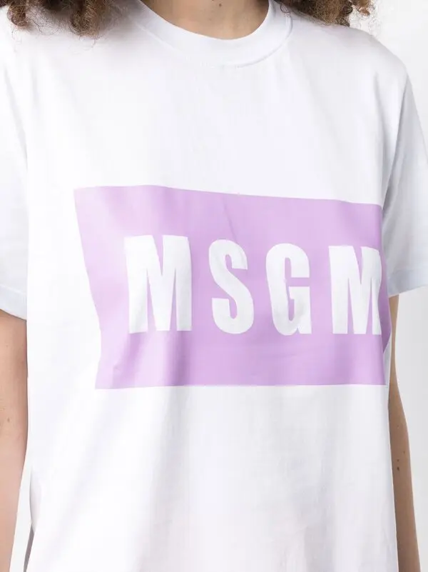 MSGM Logo-print Cotton T-shirt - White