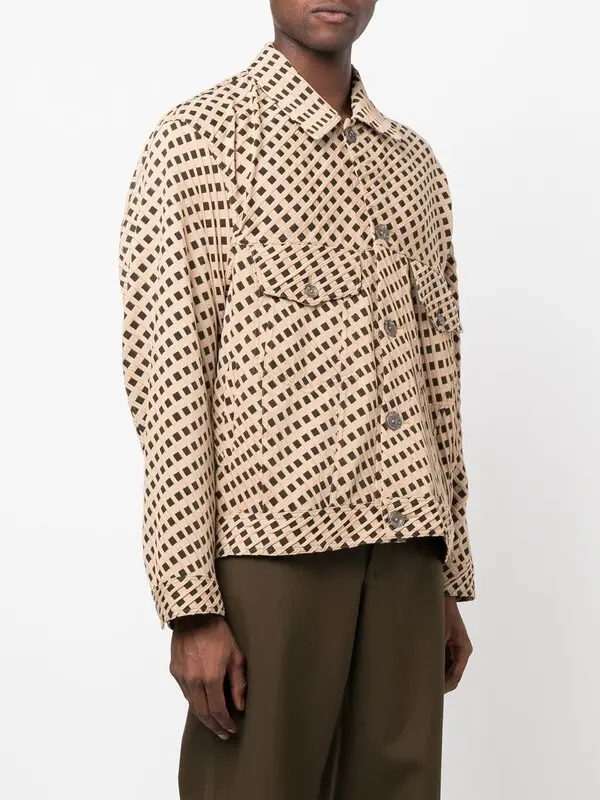 SONG FOR THE MUTE Geometric-print Shirt-jacket