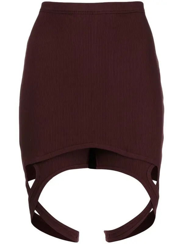 DION LEE Double Lock Mini Skirt - Red