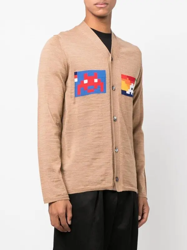 Comme Des Garçons Graphic-print V-neck Cardigan