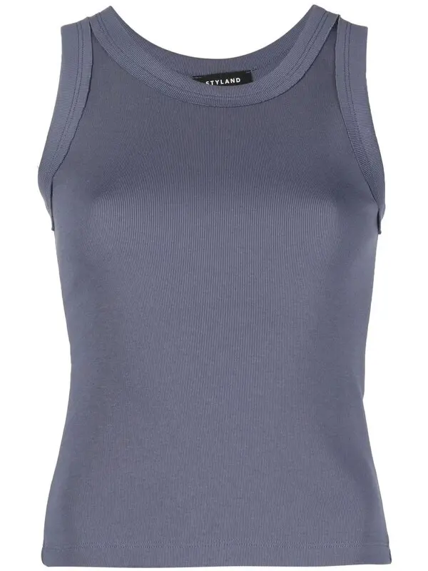 STYLAND Organic Cotton Vest Top - Blue