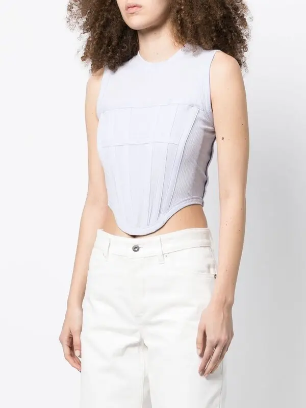 DION LEE Ribbed Corset Top