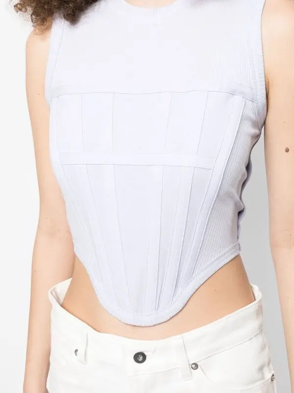 DION LEE Ribbed Corset Top