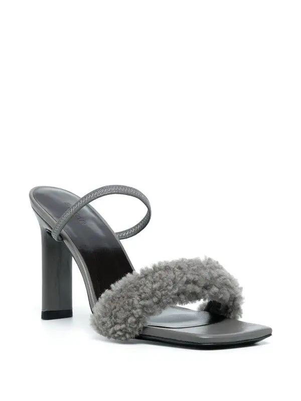 By Far Shearling Strap Mules