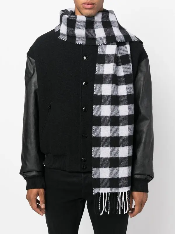 Woolrich Check-pattern Fringed-edge Scarf