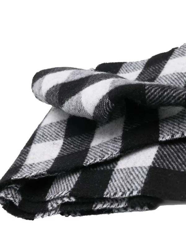 Woolrich Check-pattern Fringed-edge Scarf