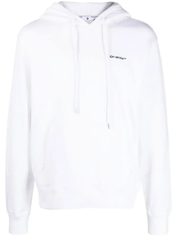 Off-White Logo-print Drawstring Hoodie - White