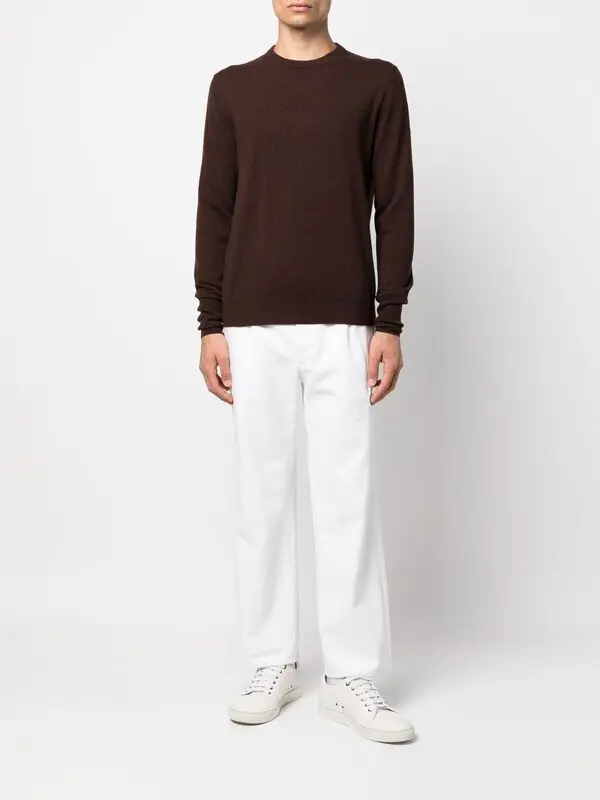 BALLANTYNE Crew Neck Cashmere Jumper - Brown