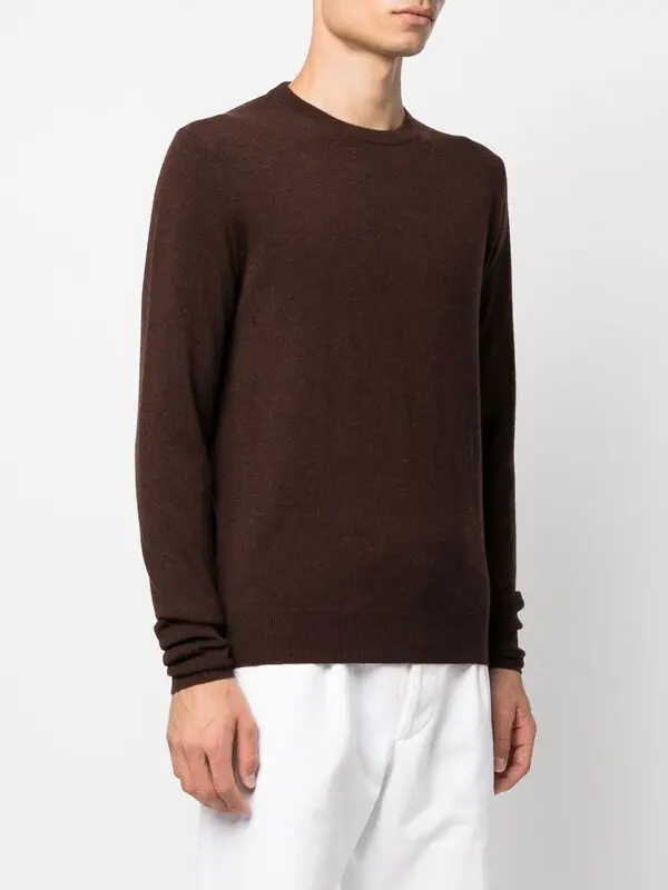 BALLANTYNE Crew Neck Cashmere Jumper - Brown