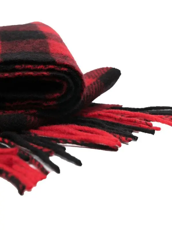 Woolrich Check-pattern Fringed-edge Scarf