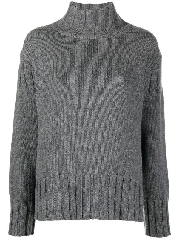 JIL SANDER Roll-neck Cashmere Jumper - Grey