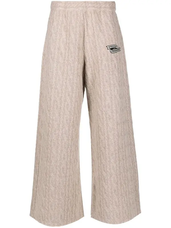 Opening Ceremony Logo-embroidered Cable-knit Trousers
