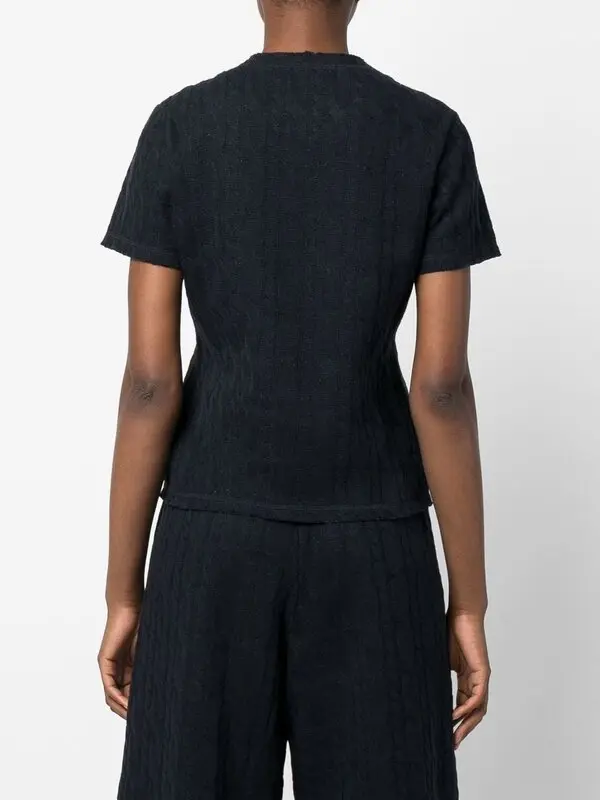 Opening Ceremony Embroidered Logo Cable-knit T-shirt
