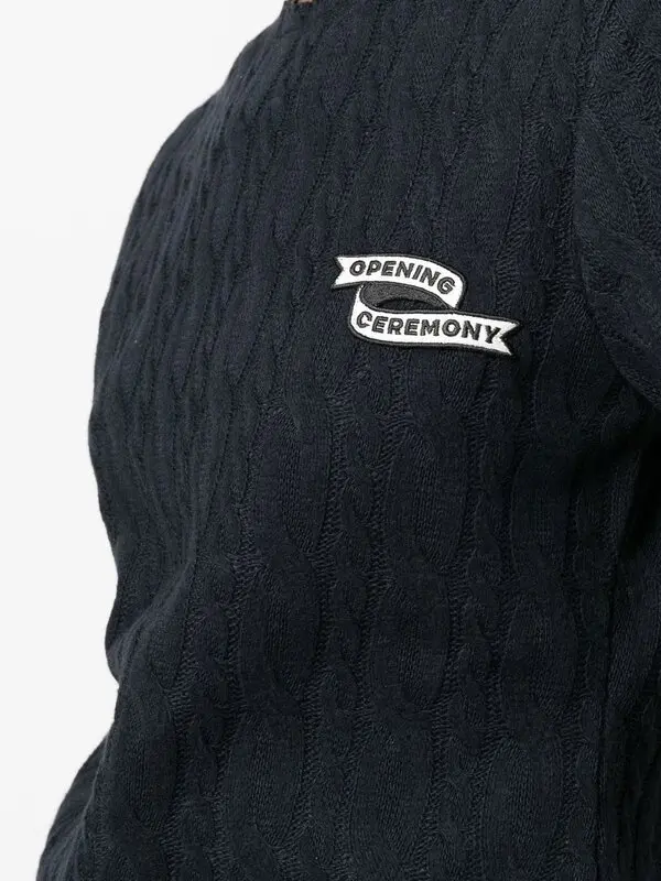 Opening Ceremony Embroidered Logo Cable-knit T-shirt