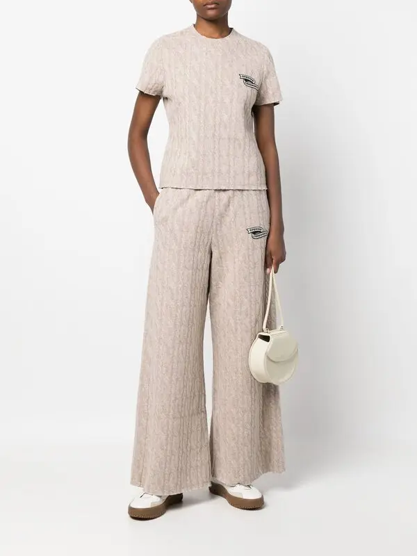Opening Ceremony Embroidered Logo Cable-knit Top - Neutrals