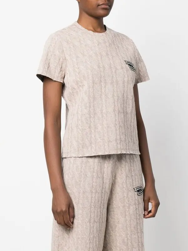 Opening Ceremony Embroidered Logo Cable-knit Top - Neutrals