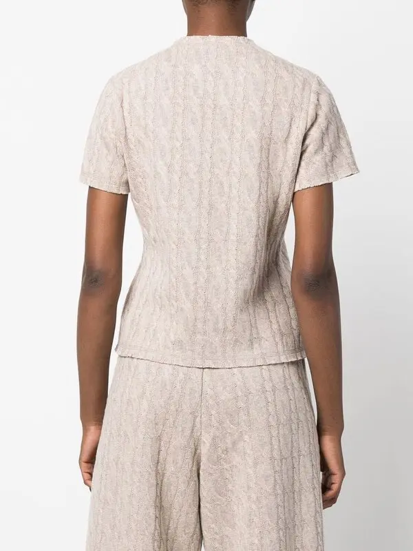 Opening Ceremony Embroidered Logo Cable-knit Top - Neutrals