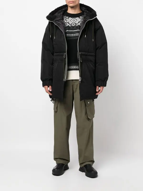 Sacai Padded Zip-up Parka - Black