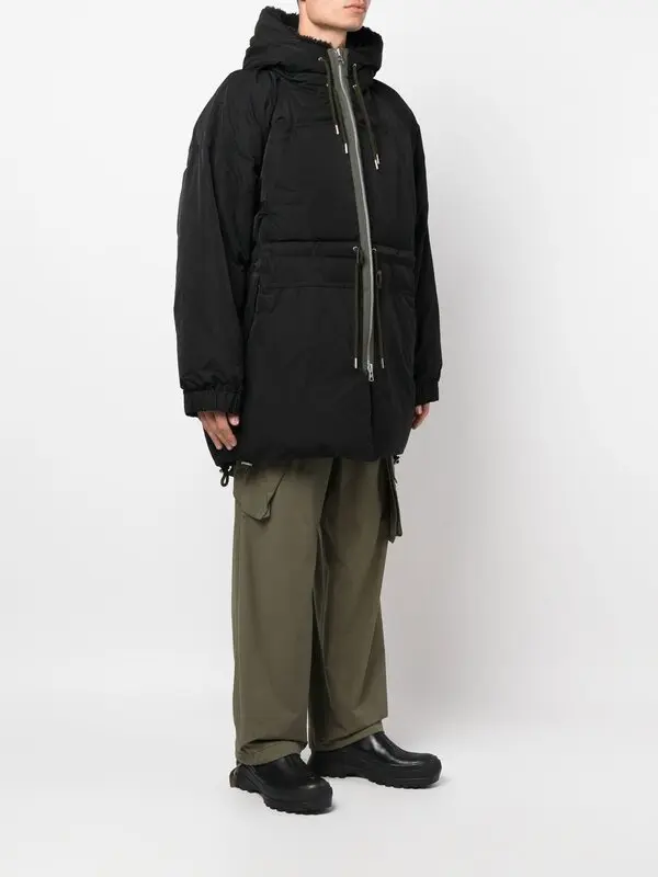 Sacai Padded Zip-up Parka - Black