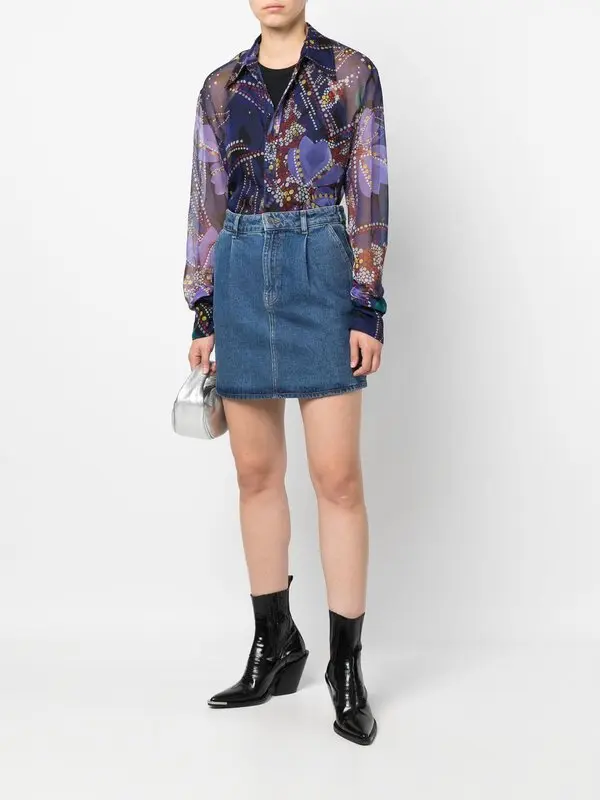Dsquared2 Floral Print Semi-sheer Shirt