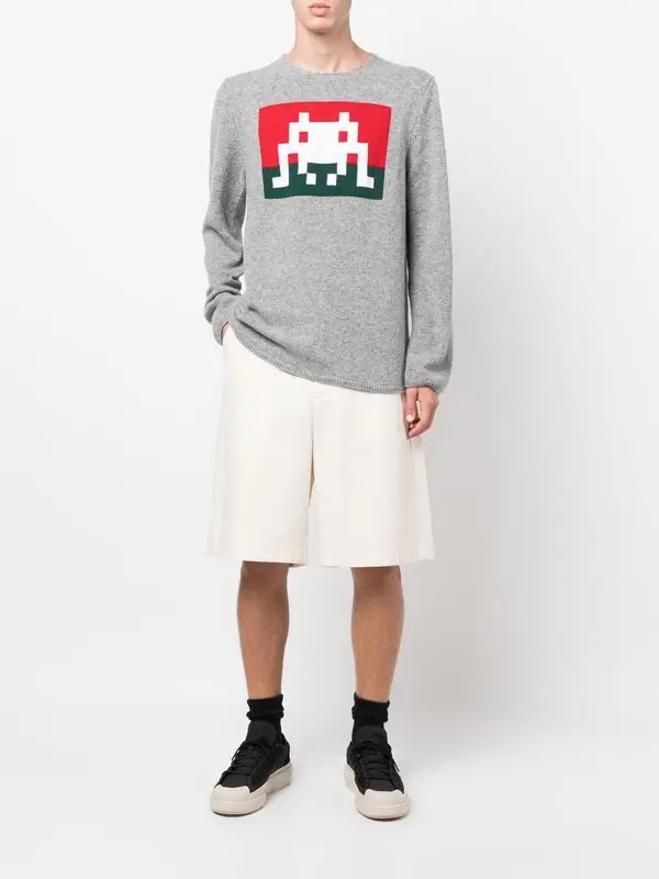 Comme Des Garçons Graphic-print Jumper - Grey