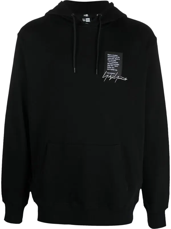 Yohji Yamamoto Quote-patch Drawstring Hoodie