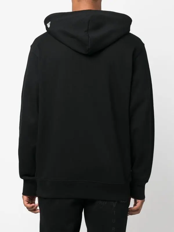 Yohji Yamamoto Quote-patch Drawstring Hoodie
