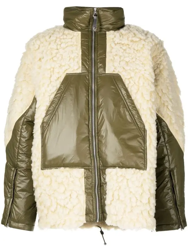 TOGA VIRILIS Faux-shearling Oversize Coat - Green