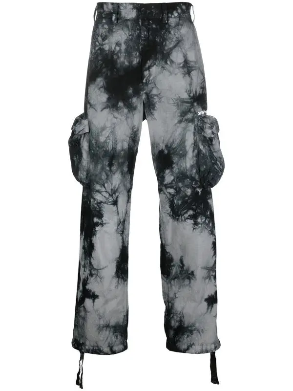 Off-White Graphic-print Cargo Trousers - Grey