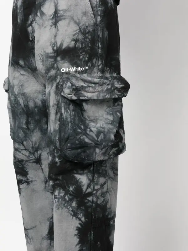Off-White Graphic-print Cargo Trousers - Grey